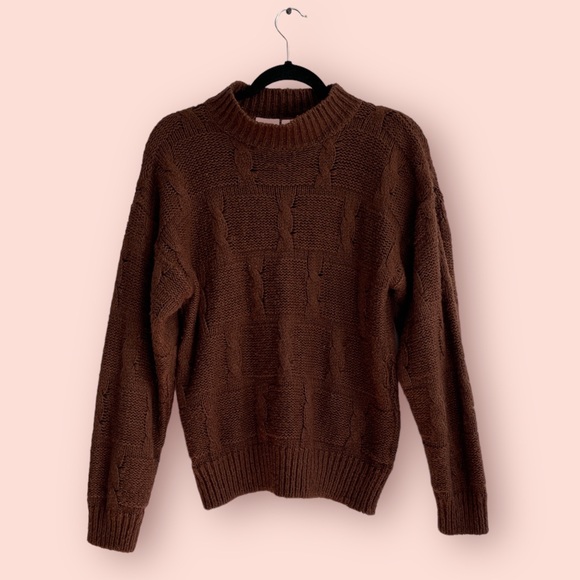 Vintage | Sweaters | Vintage Brown Cable Knit Sweater | Poshmark